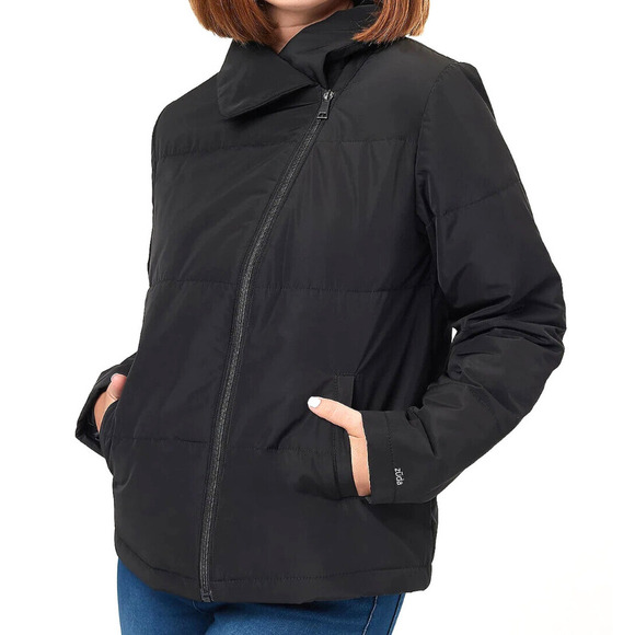 zuda | Jackets & Coats | Zuda Womens Moto Packable Puffer Jacket Black ...